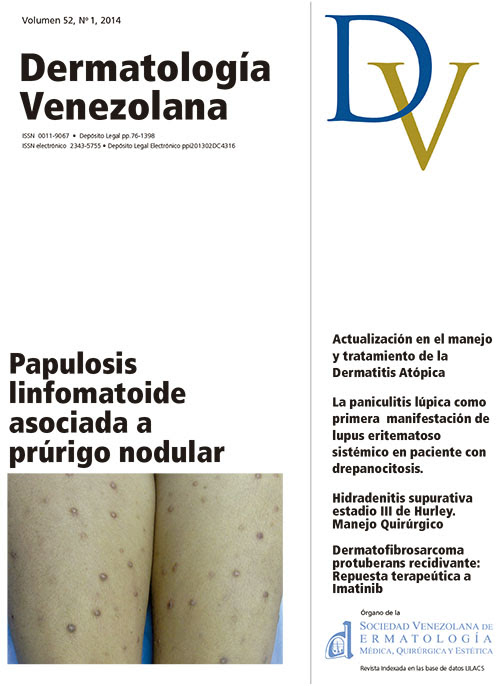 Dermatología Venezolana Volumen 52, N° 1, 2014. EN LINEA – PIEL-L ...