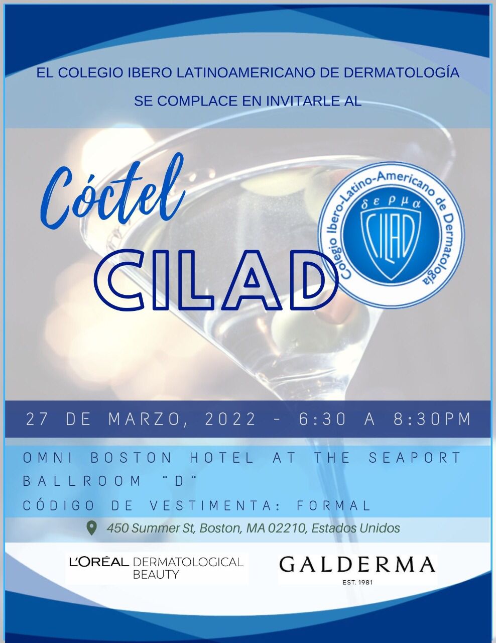 Invitación del tradicional cocktail del CILAD – PIEL-L Latinoamericana
